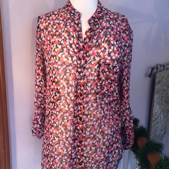 Diane Von Furstenberg | Tops | Diane Von Furstenberg Long Sleeve Sheer ...